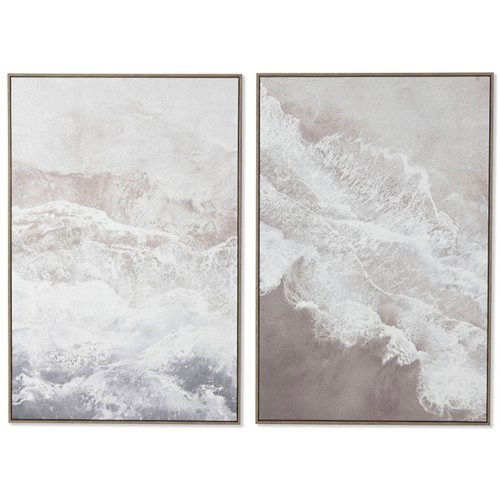 Set de 2 cadres décoratifs mer vagues 60x3x90cm Couleur multicolore ...