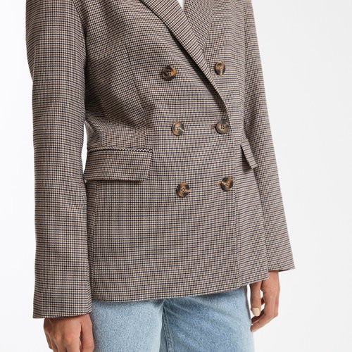 Fitted houndstooth check blazer, checked, La Redoute Collections | La ...