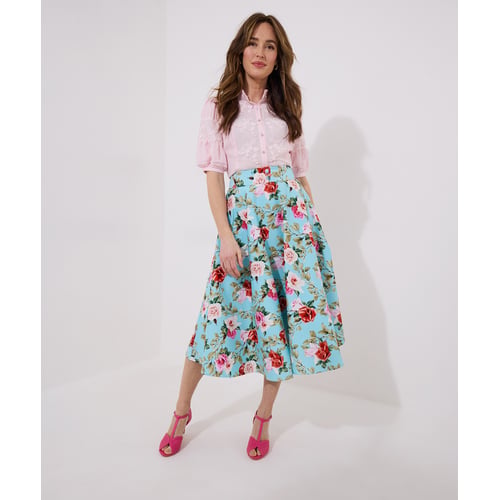 Jupe ample flatteuse rétro bleu Joe Browns | La Redoute