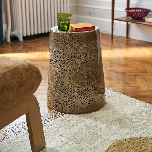 Fome glazed ceramic side table/bedside table, multi-coloured, La ...
