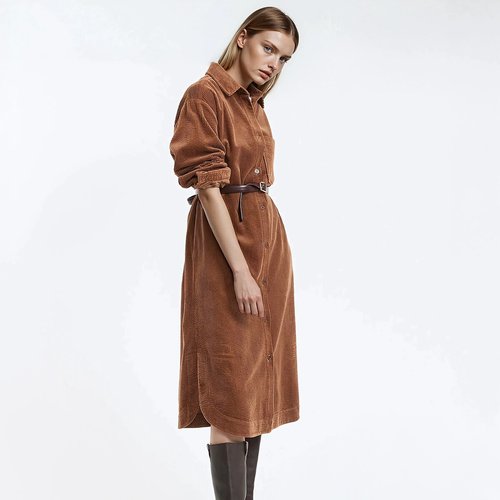 Robe velours côtelé camel | La Redoute