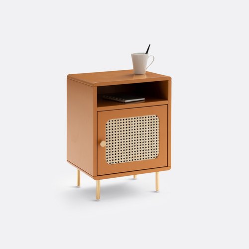 Redpop bedside table with rattan door orange La Redoute Interieurs La Redoute