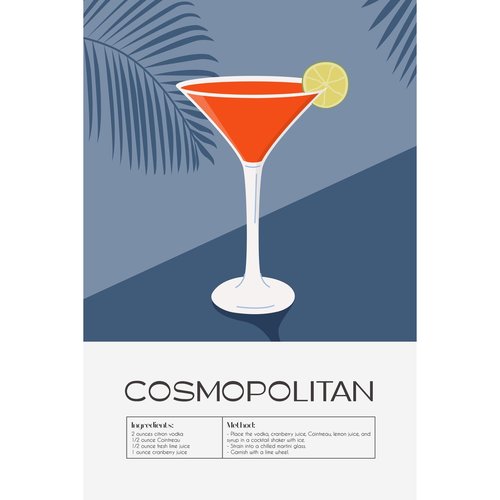 Tableau mural cocktail cosmopolitan cocktail Ceanothe | La Redoute
