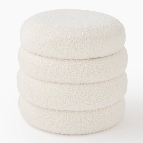 Mini pouf coffre, d30*h25cm, en polyester Couleur ecru Monoprix | La ...