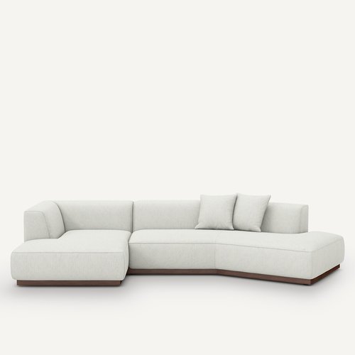 Jacopo xl left-hand facing open end corner sofa in twill, white, Am.Pm ...