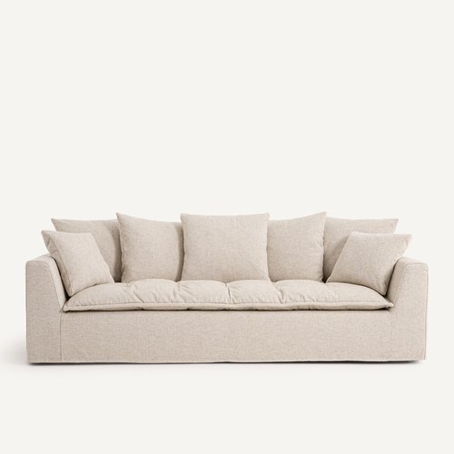 Sofa aus texturierter viskose und leinen, otavia natur Am.Pm | La Redoute