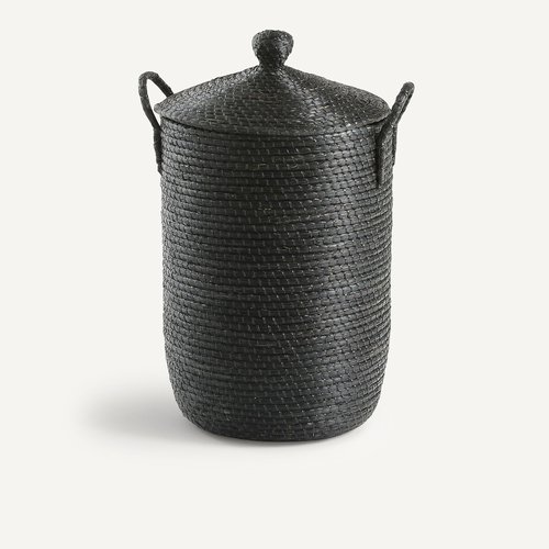 Zwarte wasmand met deksel | La Redoute