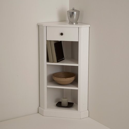 Authentic style pine corner unit white La Redoute Interieurs La Redoute