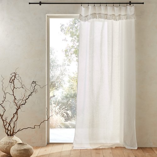 Elphir linen muslin voile curtain panel brilliant white Am.Pm La Redoute