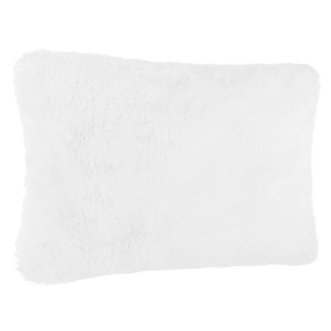 Coussin fausse imitation fourrure blanc Atmosphera | La Redoute