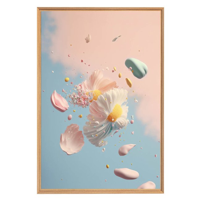 Tableau mural encadré nuage de fleur fleur Couleur tableaux encadrés ...