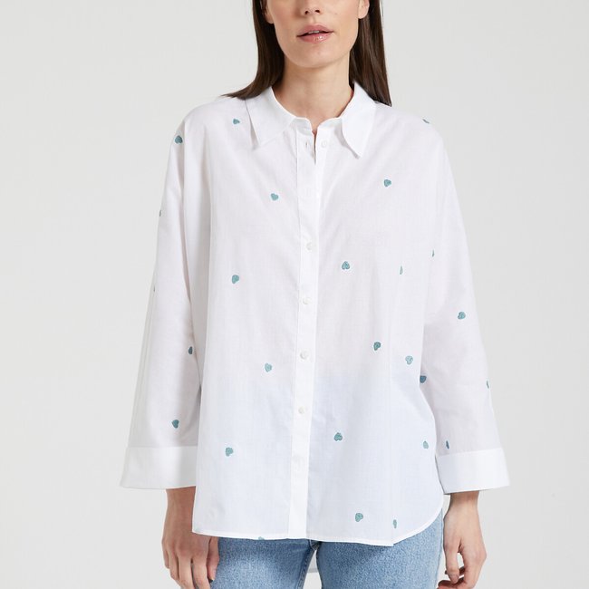 Printed cotton blouse, white, Only | La Redoute