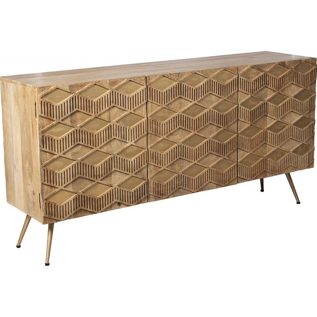 Buffet en bois sculpté, mango Couleur bois mango naturel Recollection ...