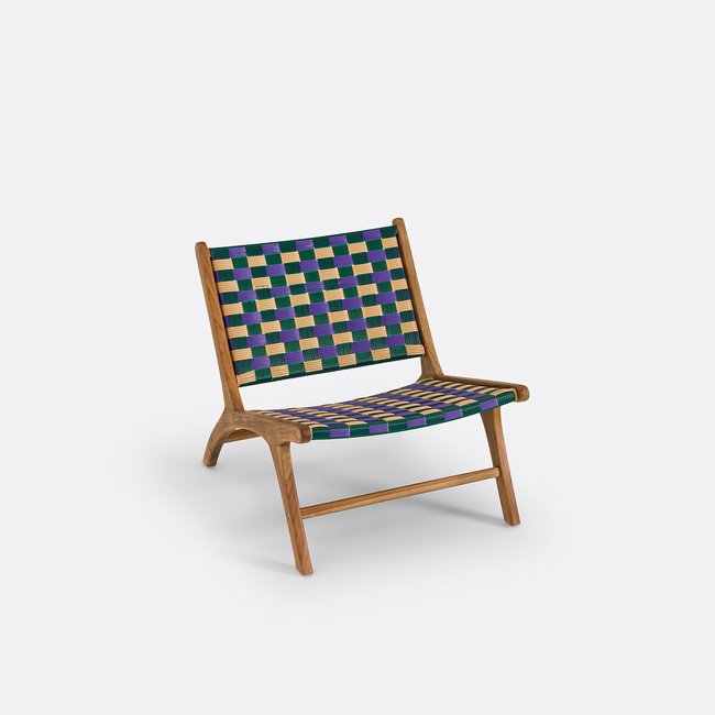 Bianca low garden armchair, purple checks, La Redoute Interieurs | La ...