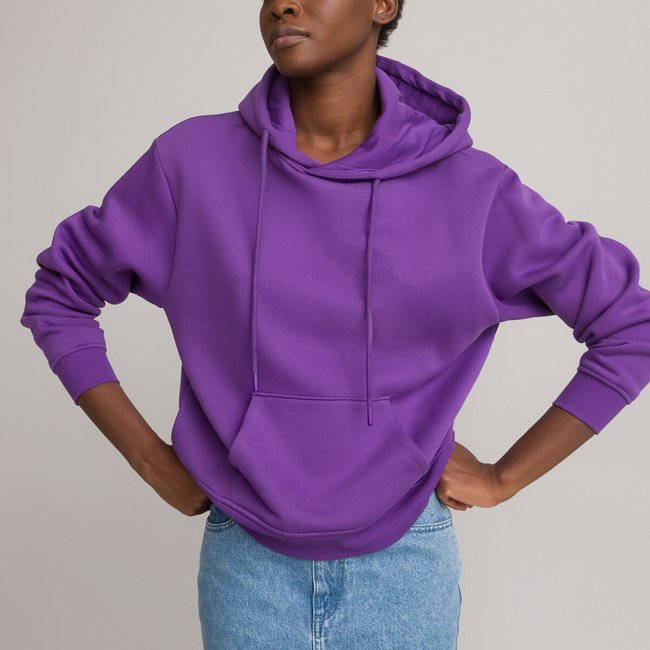 Sweat à capuche violet La Redoute Collections | La Redoute