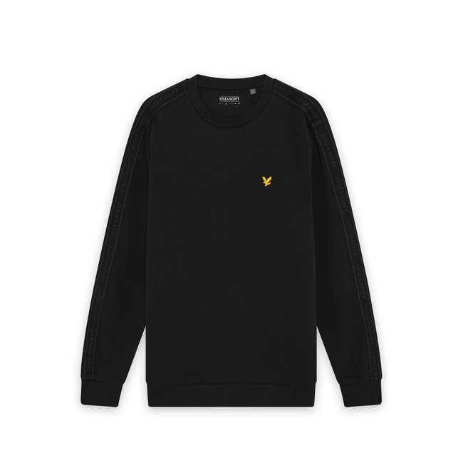 Sweat-shirt col rond sports tape noir jais Lyle & Scott | La Redoute