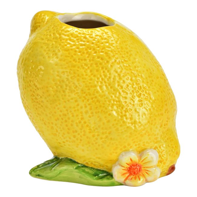 Vase citron et fleur en céramique jaune Eden | La Redoute