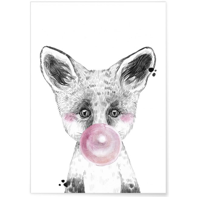 Affiche 'bulle de renard rose' Couleur multicolore L'afficherie | La ...