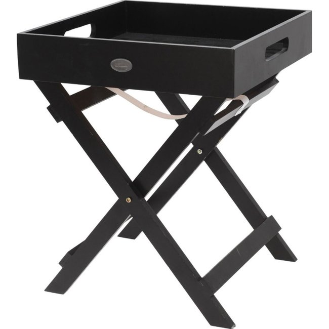 Plateau en bois noir avec support 30x30x36cm Couleur noir Wadiga | La ...