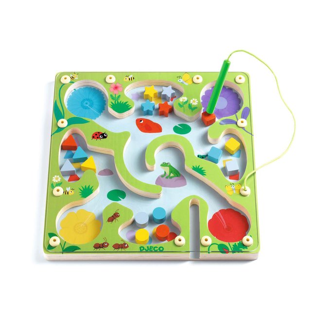 Planche magnétique en bois frogy maze vert Djeco | La Redoute