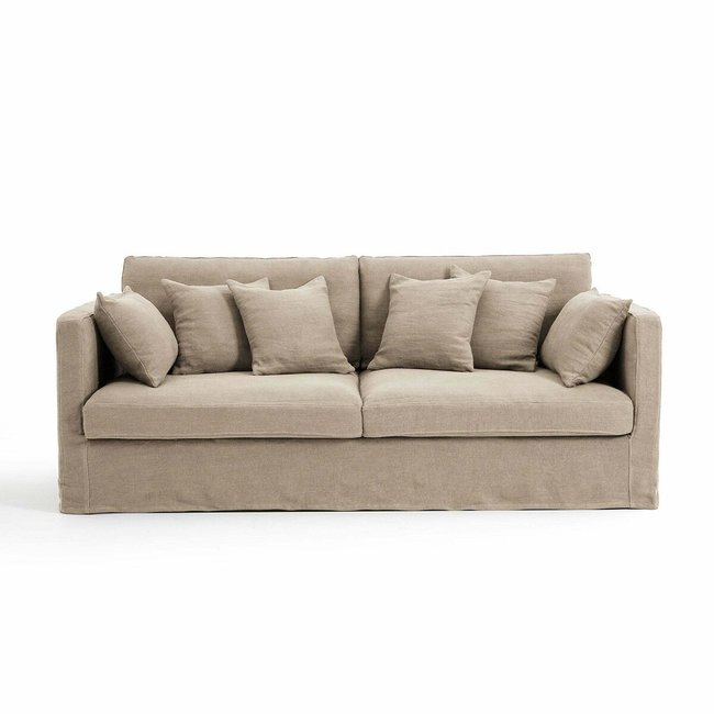 Housse canapé lin épais stonewashed neo kinkajou naturel Am.Pm | La Redoute