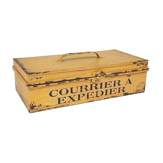 Boîte en fer courrier à expédier Couleur jaune Antic Line Créations ...