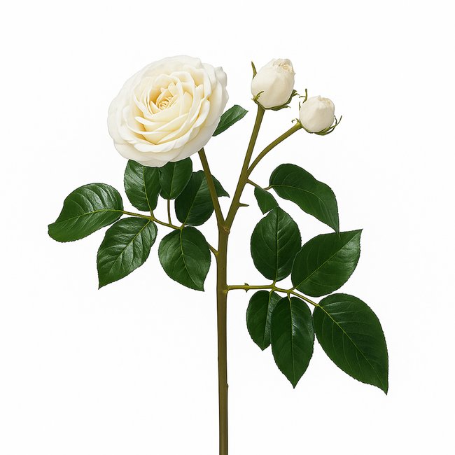 Tige de rose ouverte avec bourgeons artificielle h55 premium Sia Deco ...