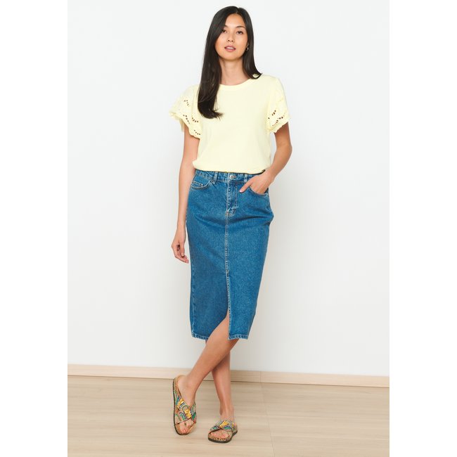Jupe mi-longue en jean medium blue Lolaliza | La Redoute