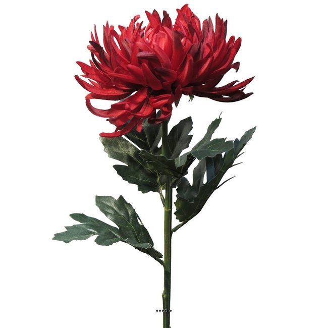 Chrysanthème artificiel, h 63 cm vermillon Couleur vermillon ...