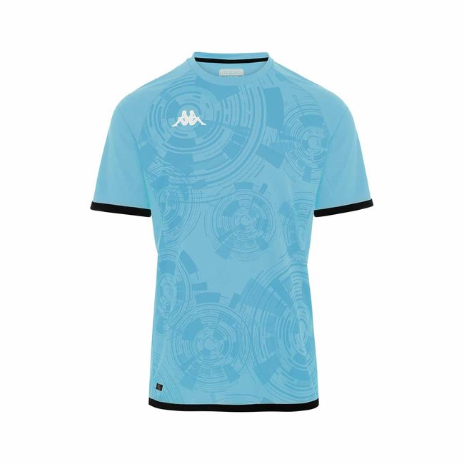 Maillot manches courtes de football kombat gk bleu fluo, noir Kappa ...