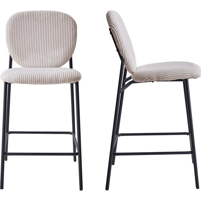 Lot de 2 tabourets de bar en velours côtelé - betty Homifab | La Redoute