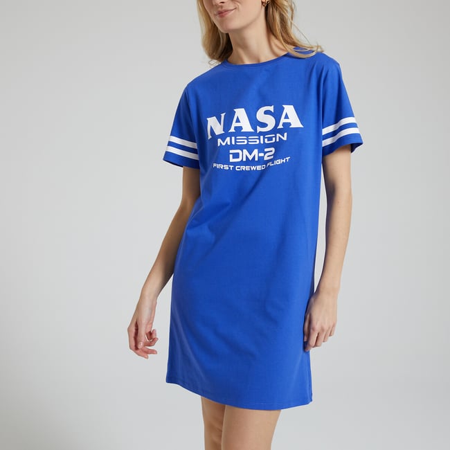 Cotton nightshirt, blue, Nasa | La Redoute