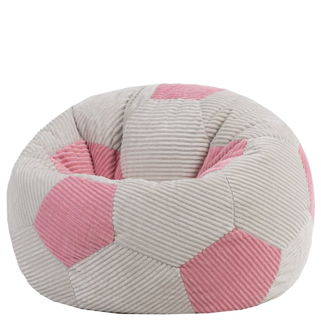 Pouf classique large enfant en velours côtelé imprimé football oeko-tex ...