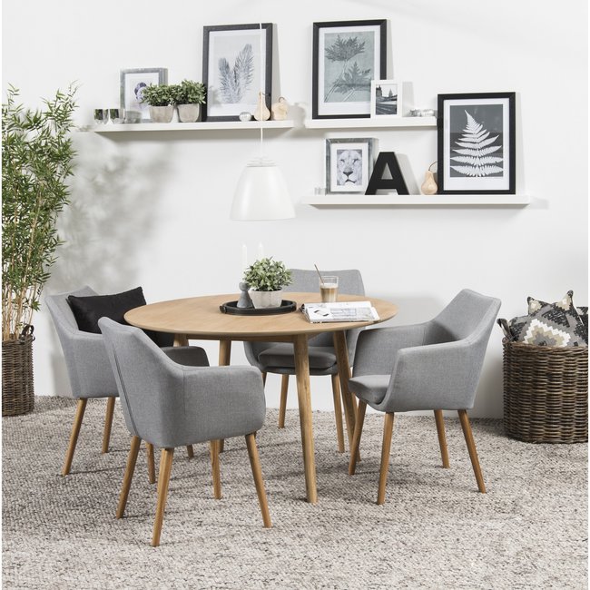 Table ronde en bois clair l120 - nogana Couleur bois clair Hellin ...