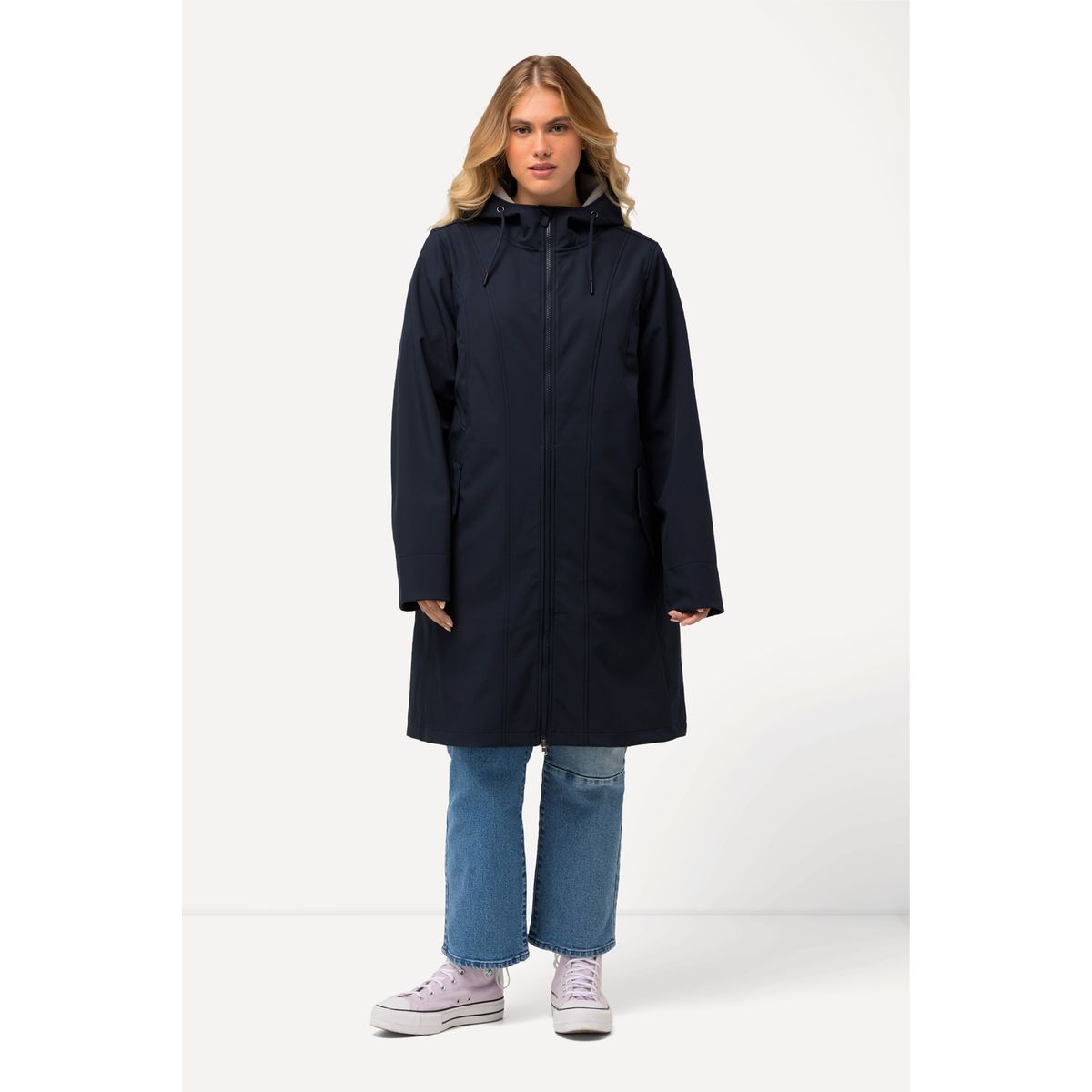 Veste longue softshell hyprar marine Ulla Popken | La Redoute
