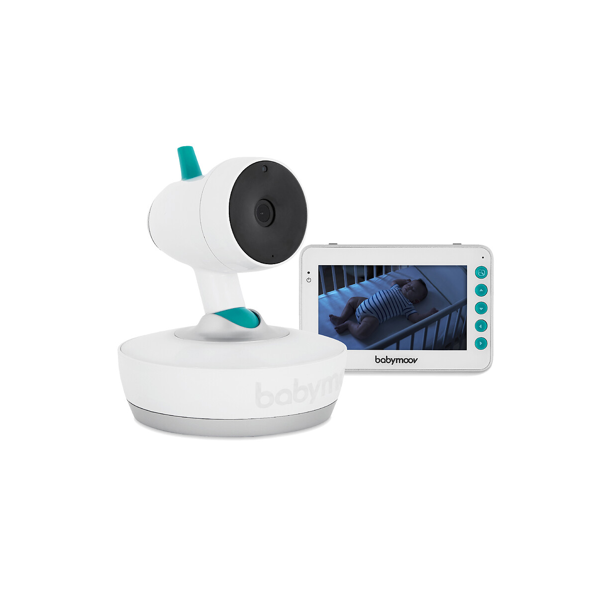 Babyphone vidéo motorisé 360° yoo moov blanc Babymoov | La Redoute