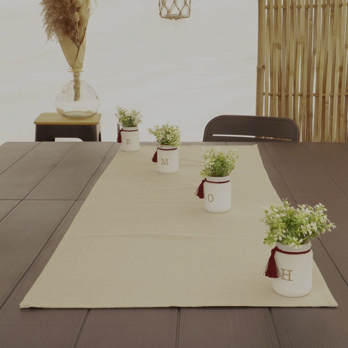 Chemin de table 100% lin linelle beige Linandelle | La Redoute