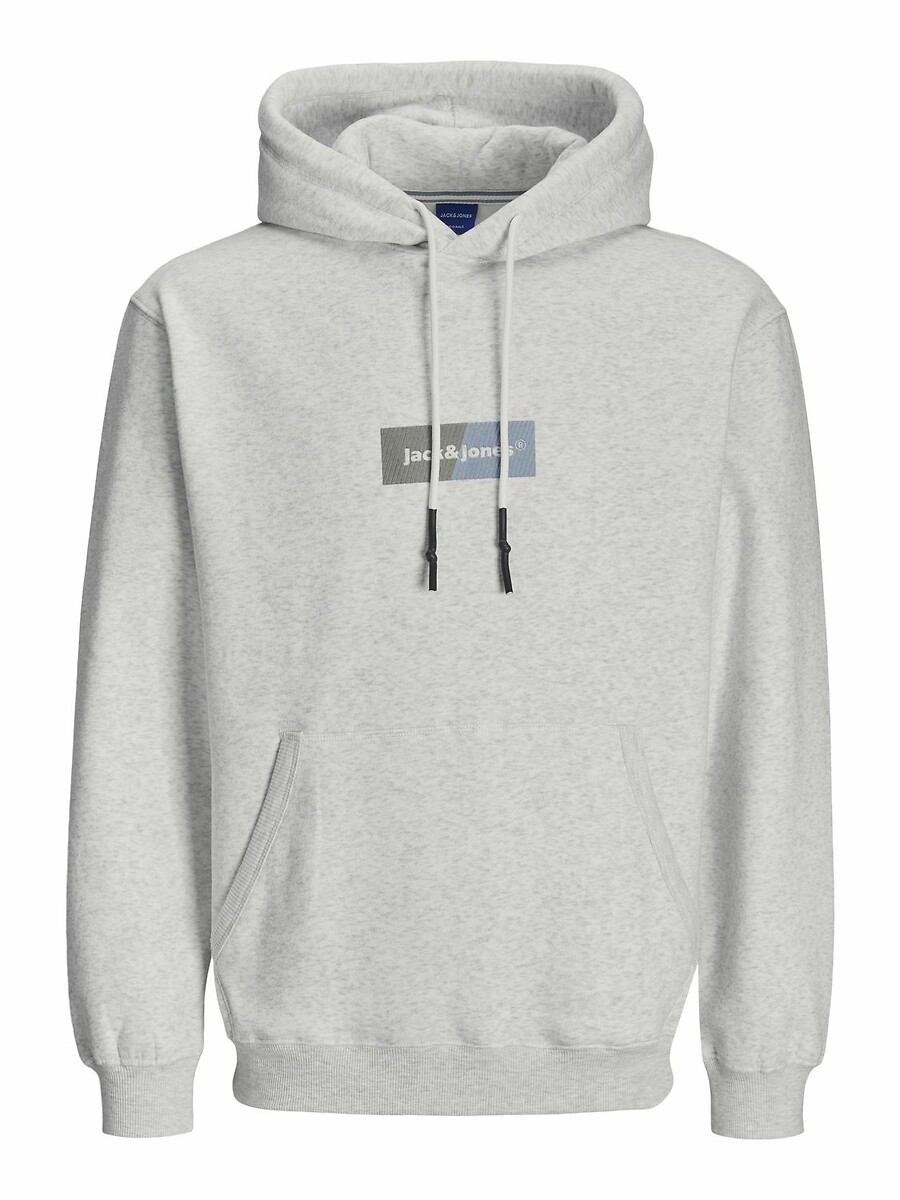 Loose fit logo hoodie in cotton mix Jack & Jones | La Redoute