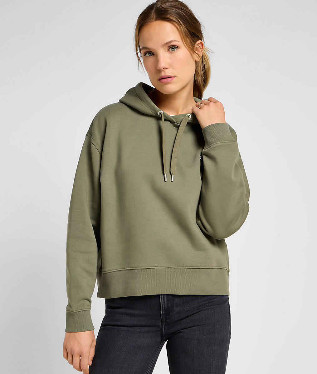 Sweet à capuche relaxed fit vert Lee | La Redoute