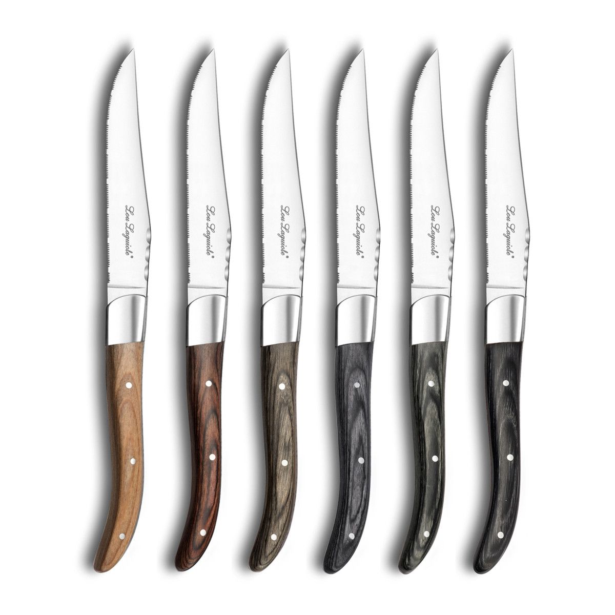 Coffret 6 couteaux steak - louis bois Lou Laguiole | La Redoute