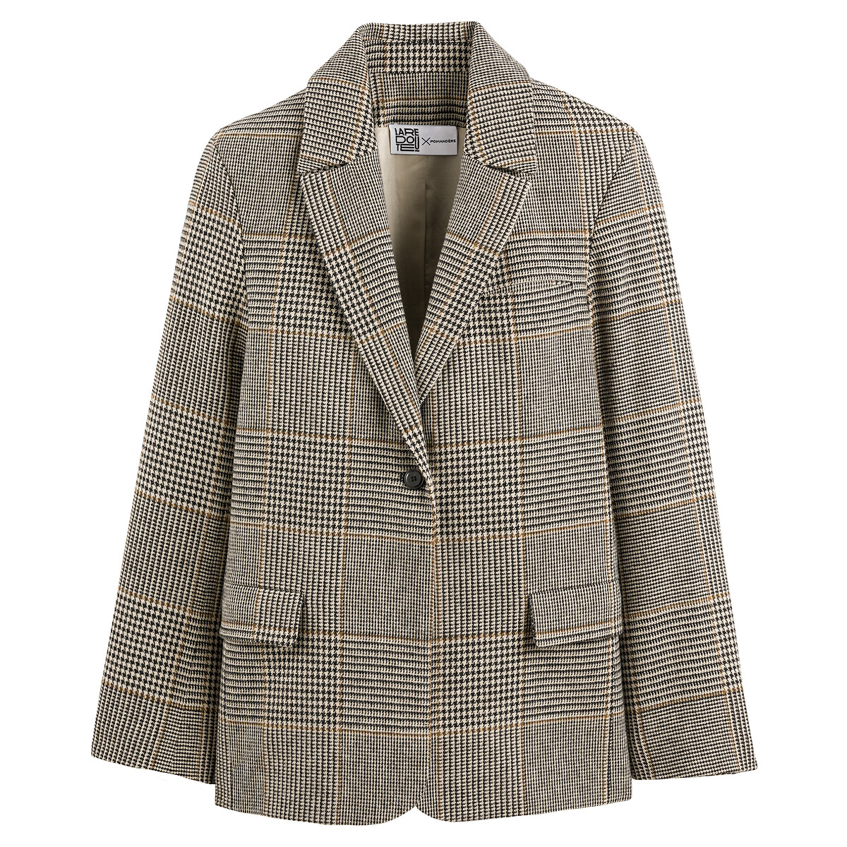 Houndstooth check blazer, houndstooth check, Pomandere X La Redoute ...