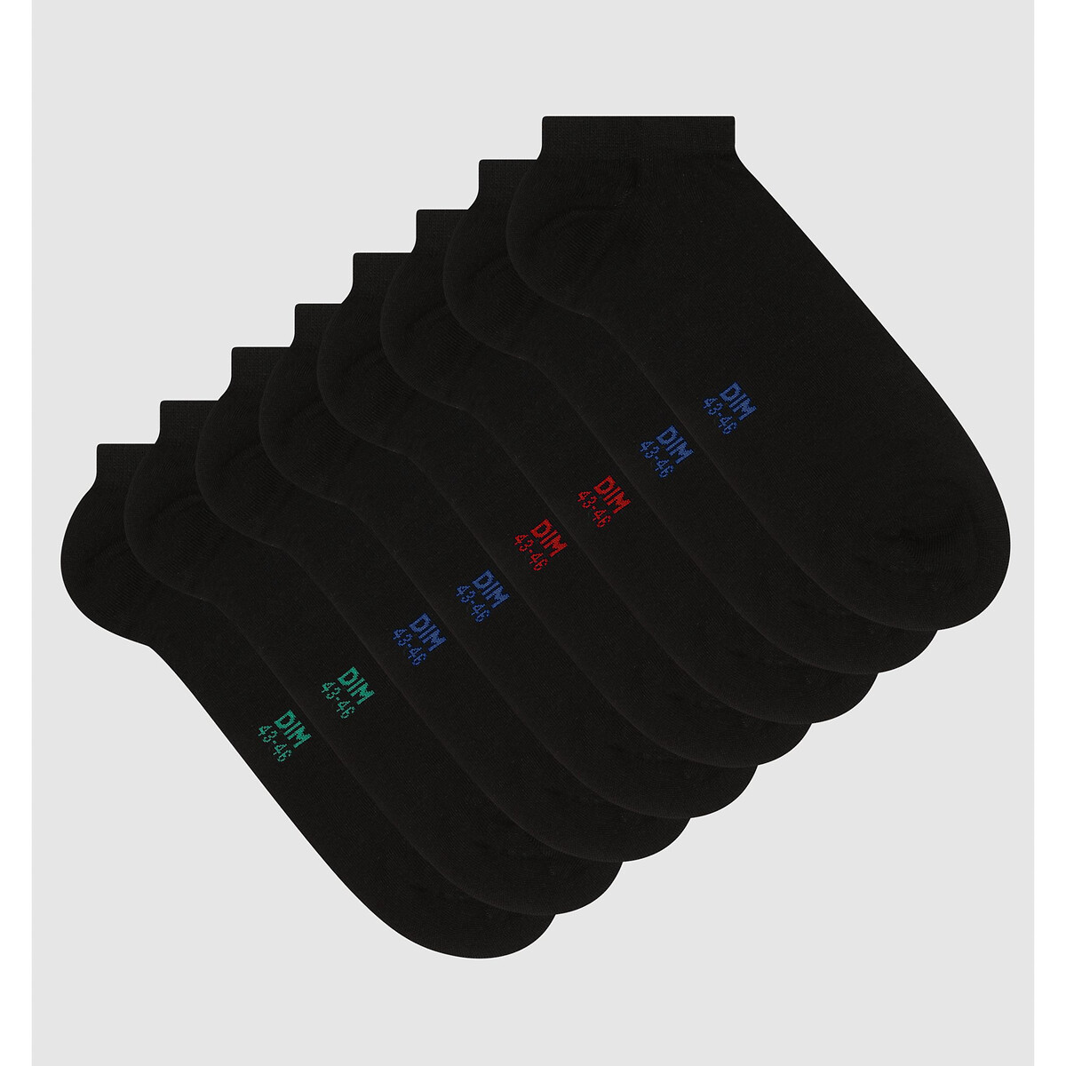 Pack of 4 pairs of socks in cotton mix, black, Dim | La Redoute