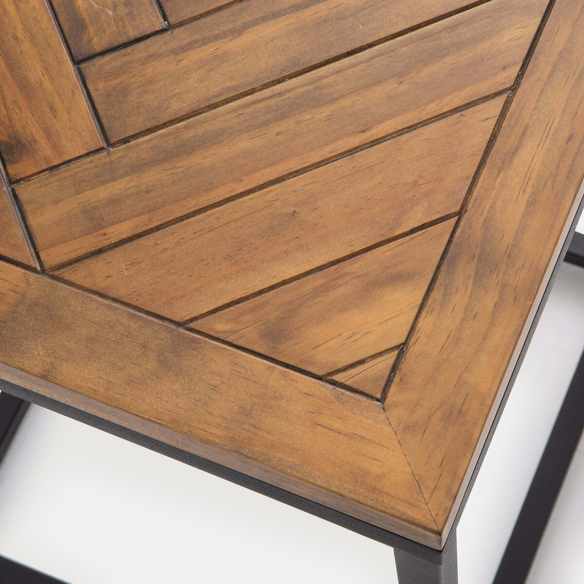 Nottingham pine metal side table polished pine La Redoute Interieurs La Redoute