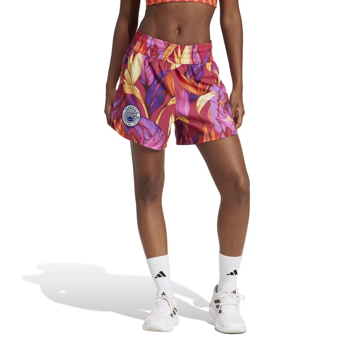 Bedrukte short met hoge taille farm rio multicolor print Adidas ...