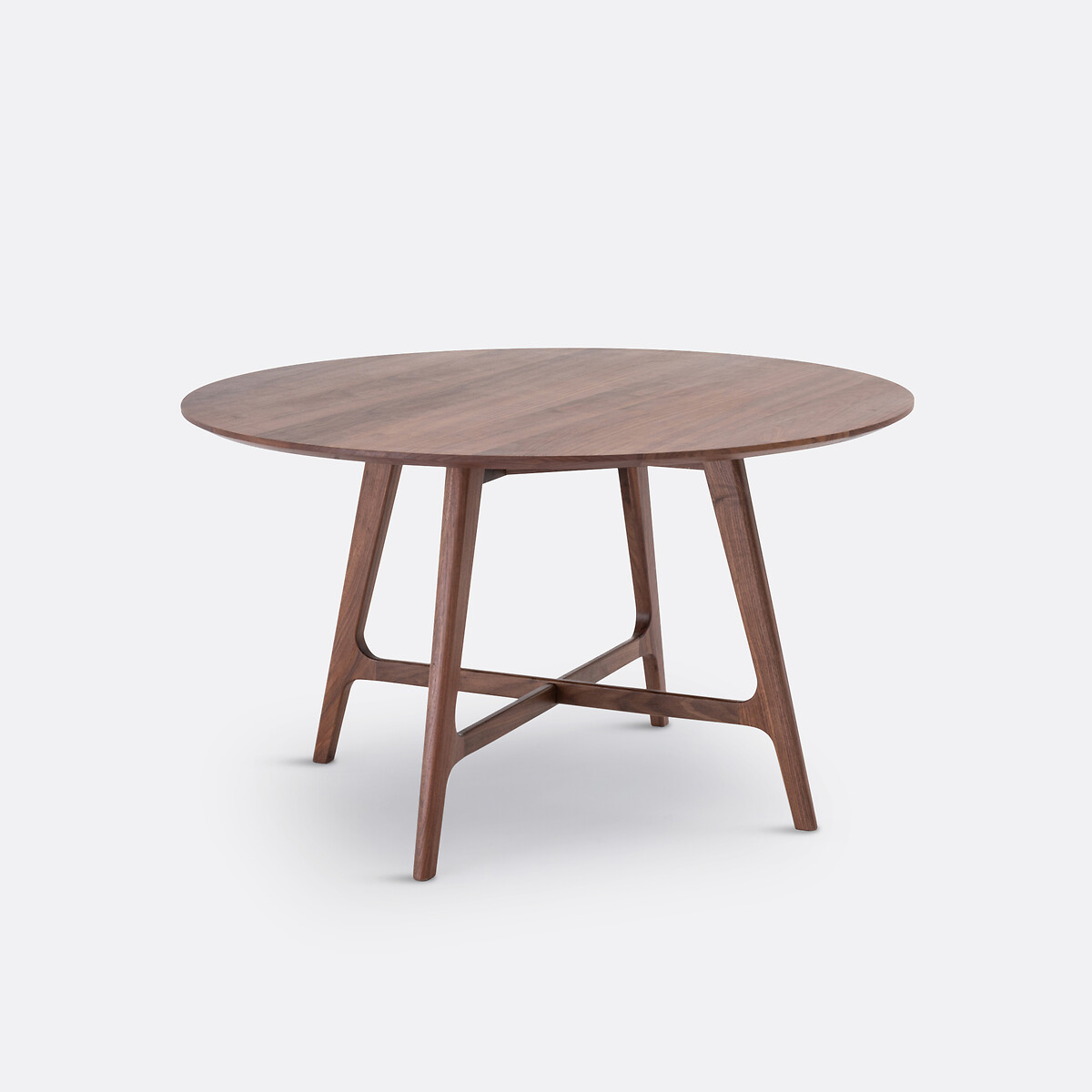Larsen round walnut table seats 4 6 walnut La Redoute Interieurs La Redoute