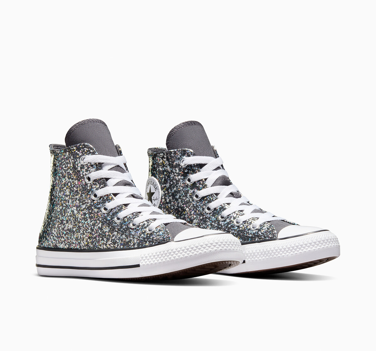Kids' chuck taylor all star hi shinefetti high top trainers sparkly ...
