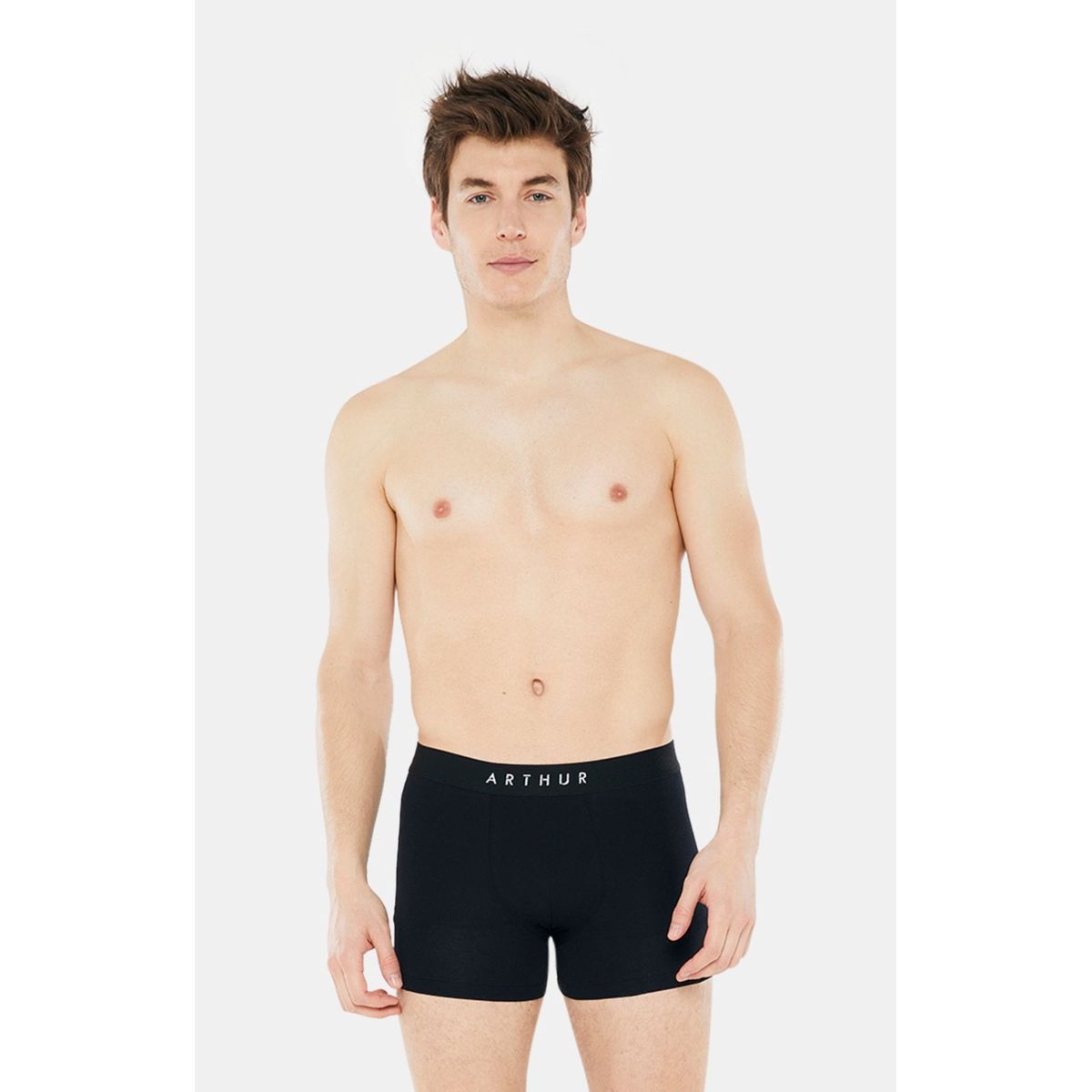 Boxer en coton, uni noir Arthur | La Redoute