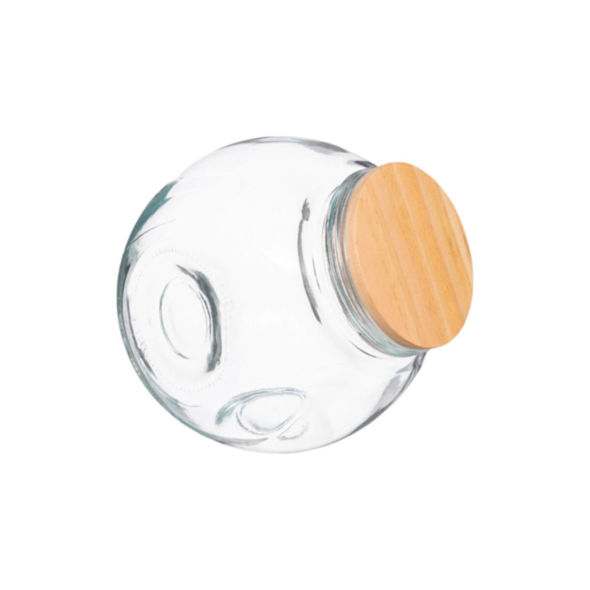 Bocal cuisine rond bonbonnière en verre avec bouchon bois - 0.65l ...