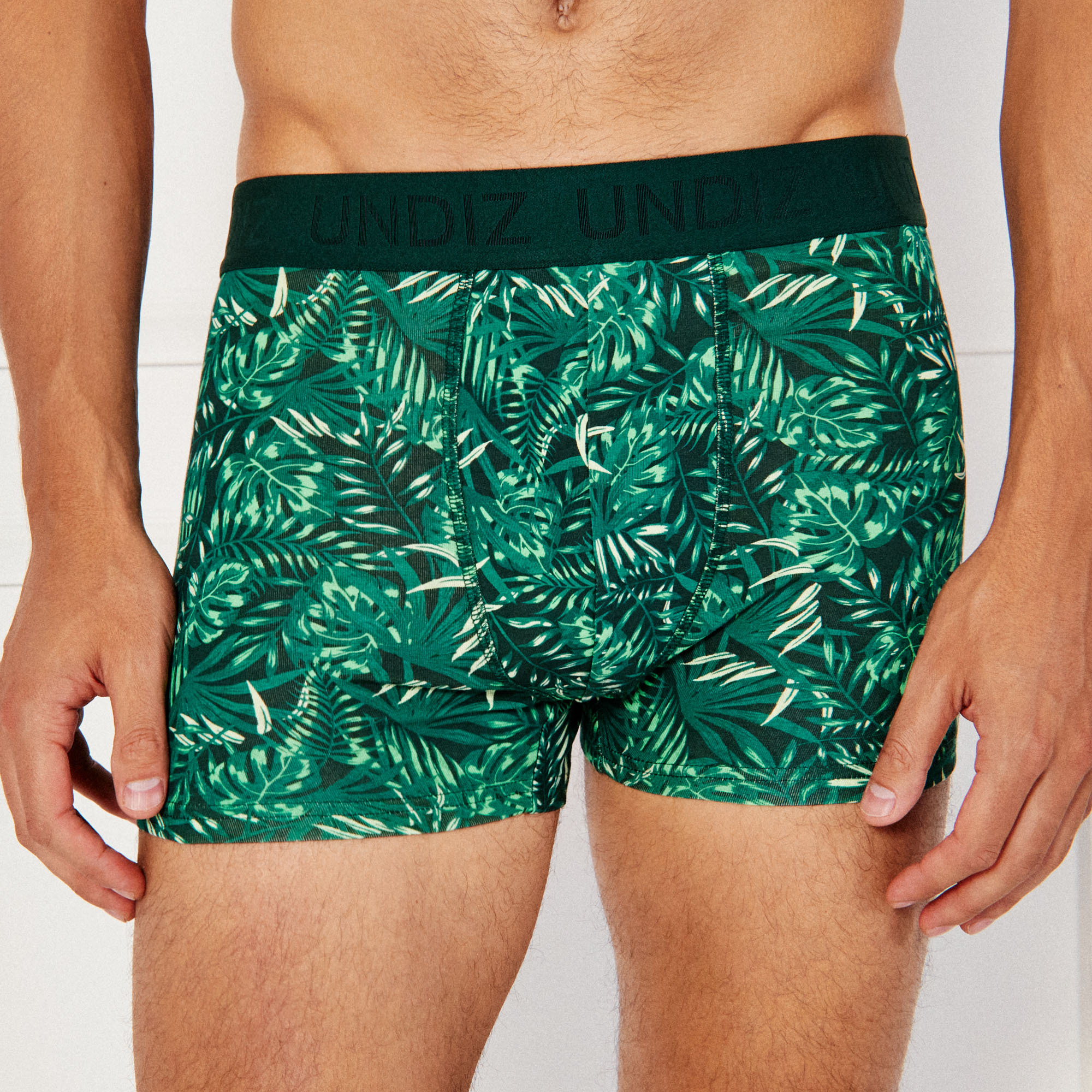 Boxer à motifs en coton repeatiz darkt vert Undiz | La Redoute