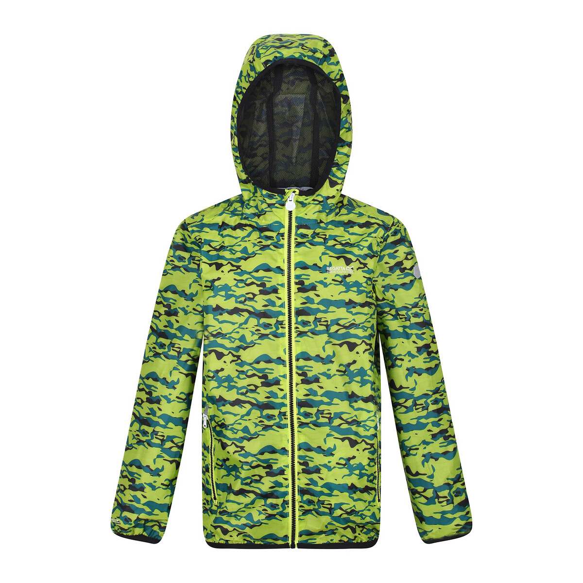 Printed camo lever waterproof shell jacket, 3-13 years Regatta | La Redoute